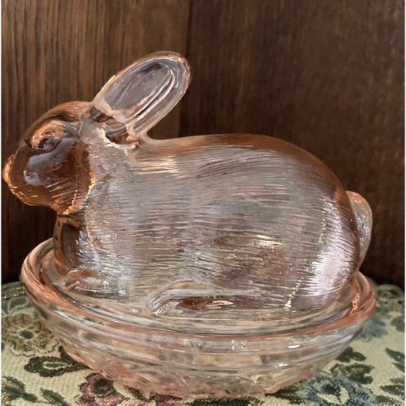 Accents | Rose Pink Bunny Candy Dish By Mosser Glass | Poshmark
